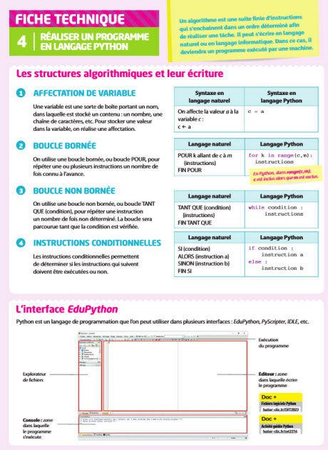 E.N. Travailler des compétences en SVT au lycée en programmant avec le langage Python - Initiation